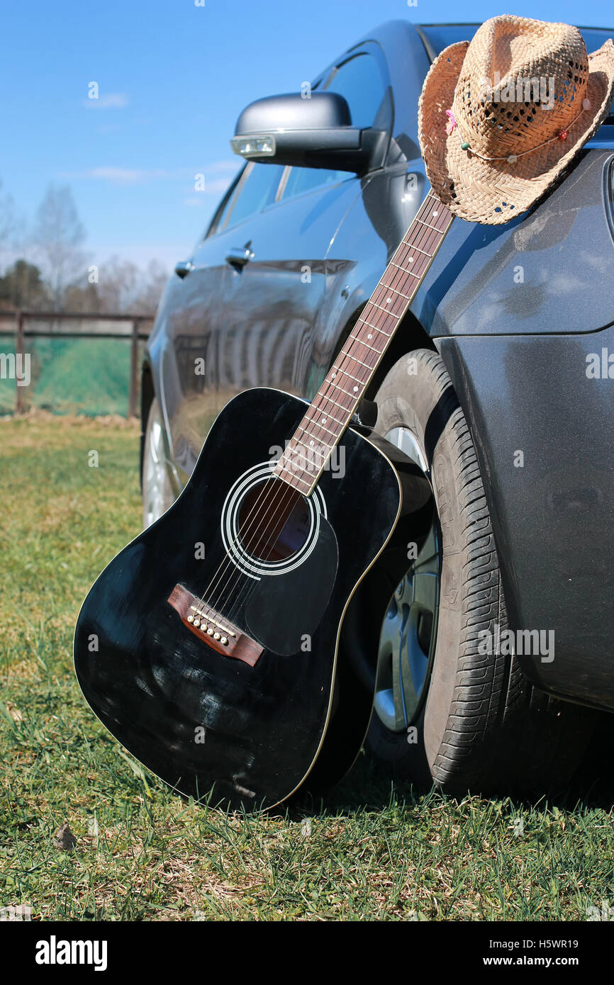 guitar outdoor near car Stock Photo - Alamy