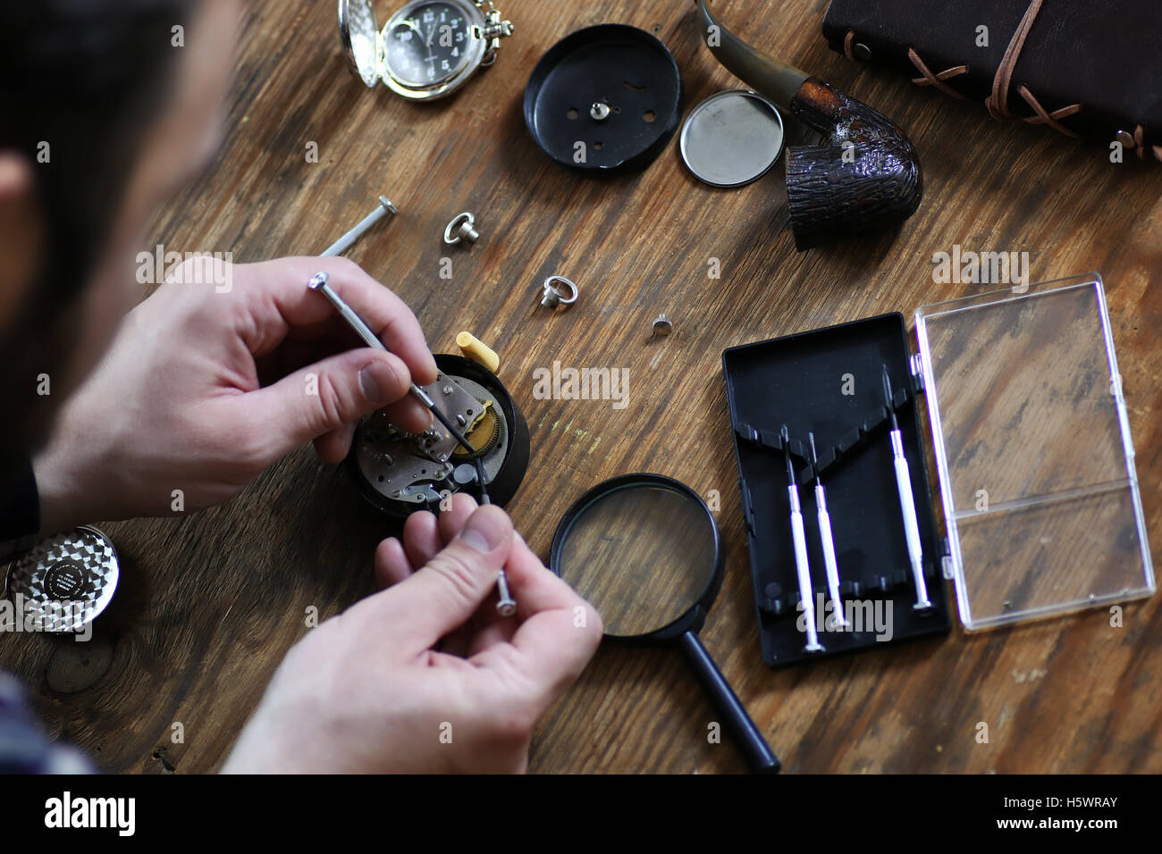 watch clock repair Stock Photo - Alamy