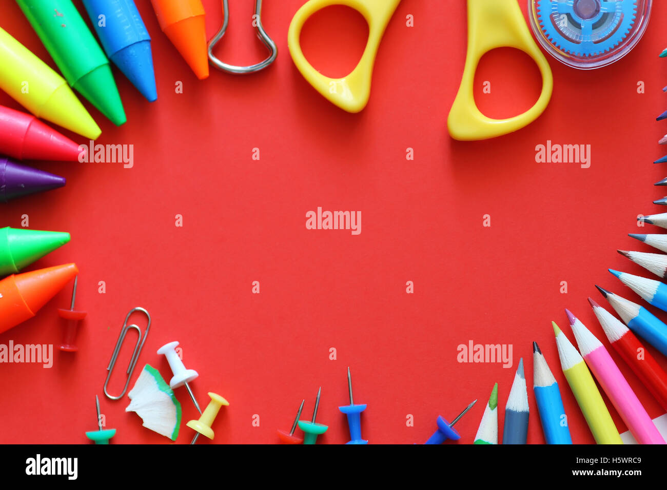 stationery red background Stock Photo - Alamy