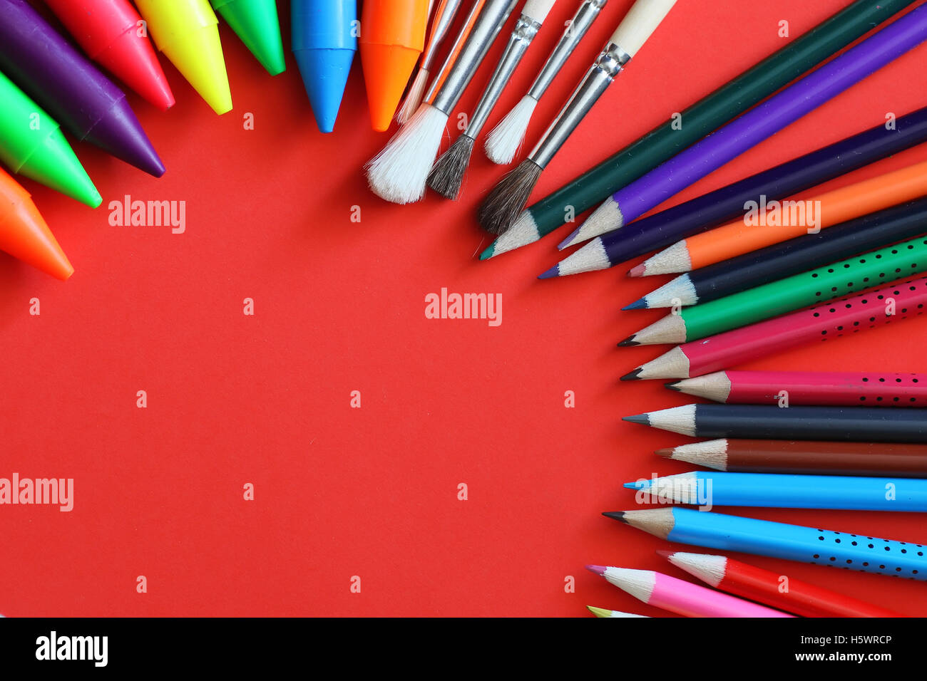 stationery red background Stock Photo - Alamy