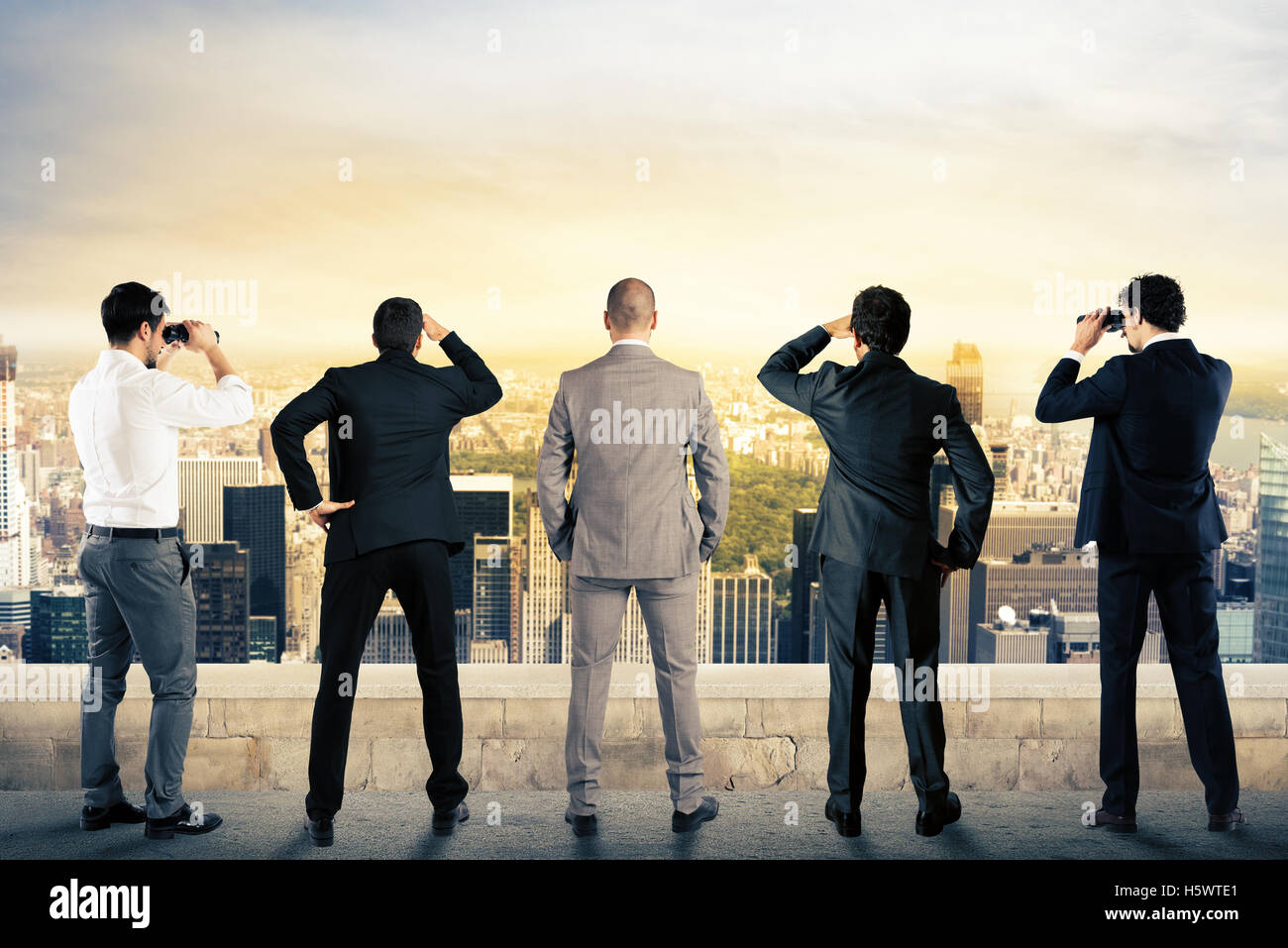 Businessmen looking to the future Stock Photo - Alamy