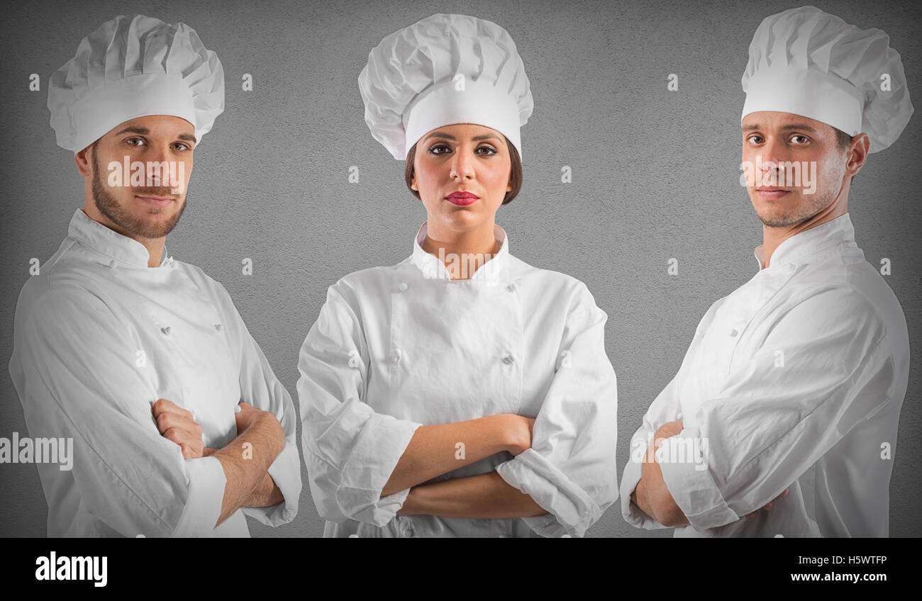 Professional team chef Stock Photo - Alamy