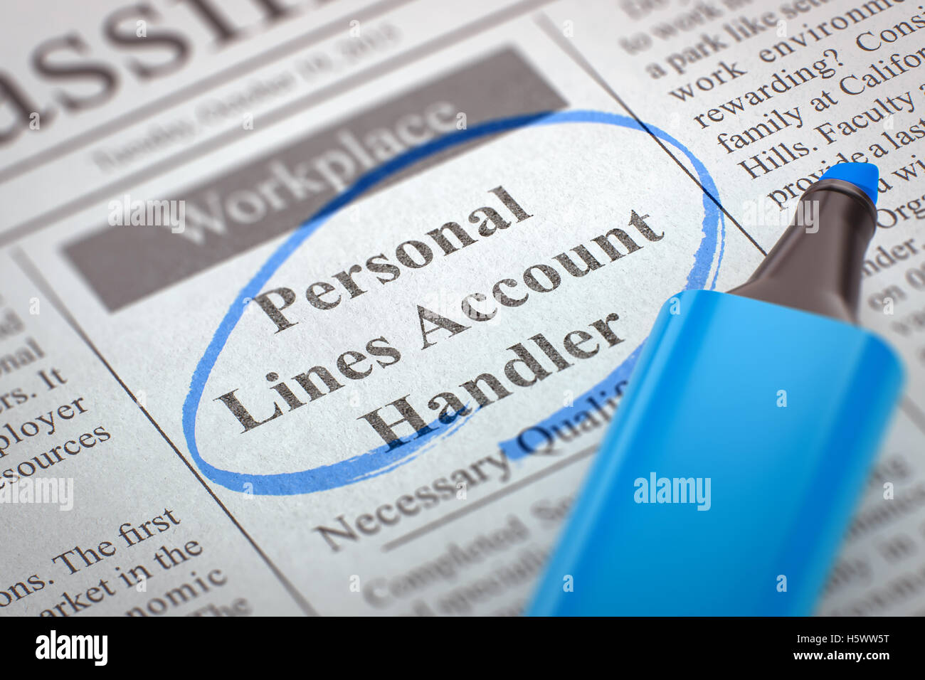 Job Opening Personal Lines Account Handler. 3D Stock Photo - Alamy