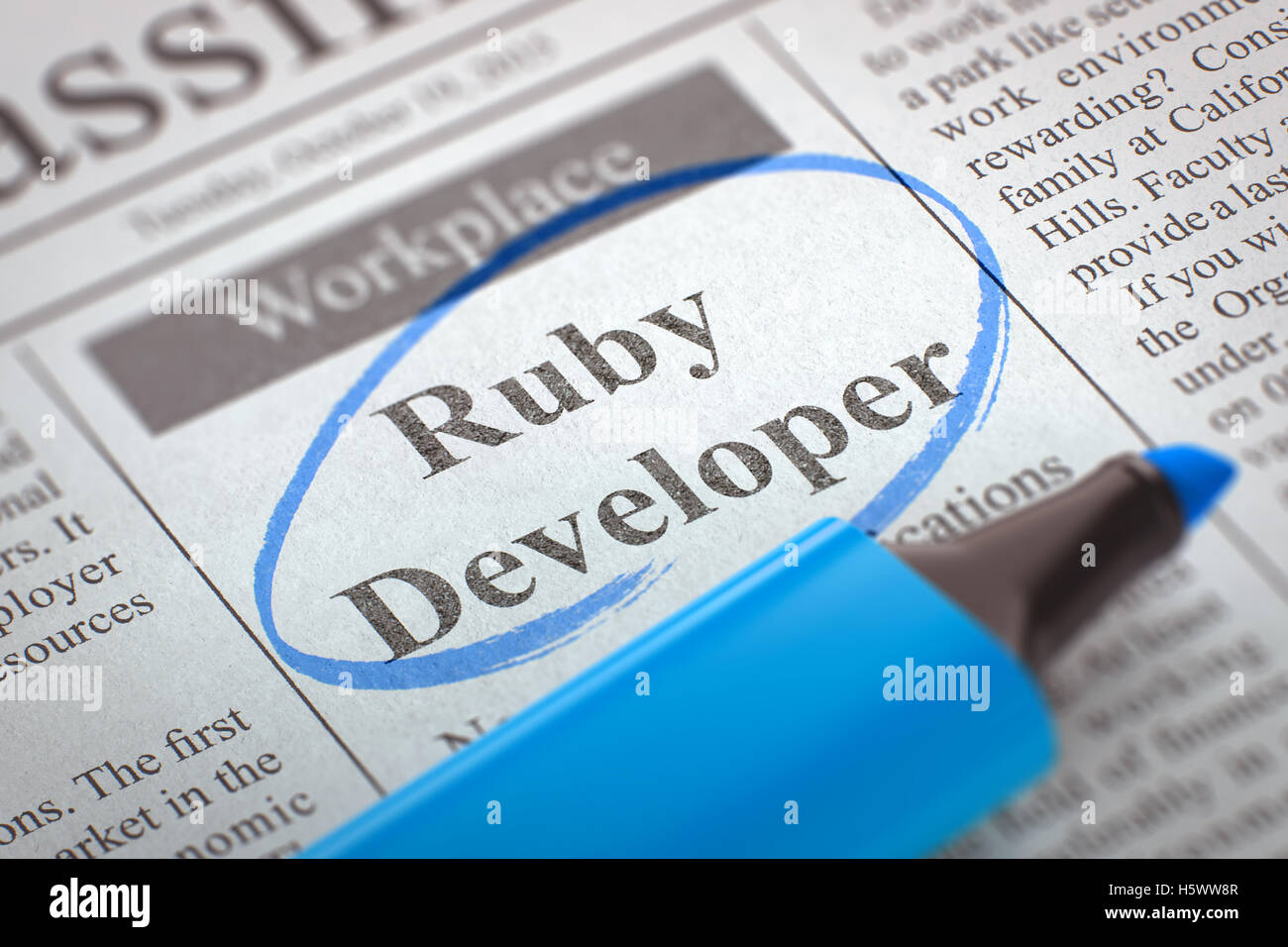 We are Hiring Ruby Developer. 3D Stock Photo - Alamy