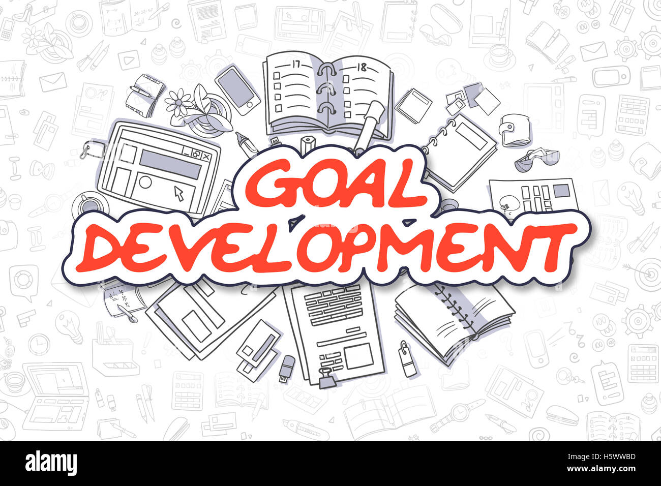 Goal Development - Doodle Red Word. Business Concept Stock Photo - Alamy