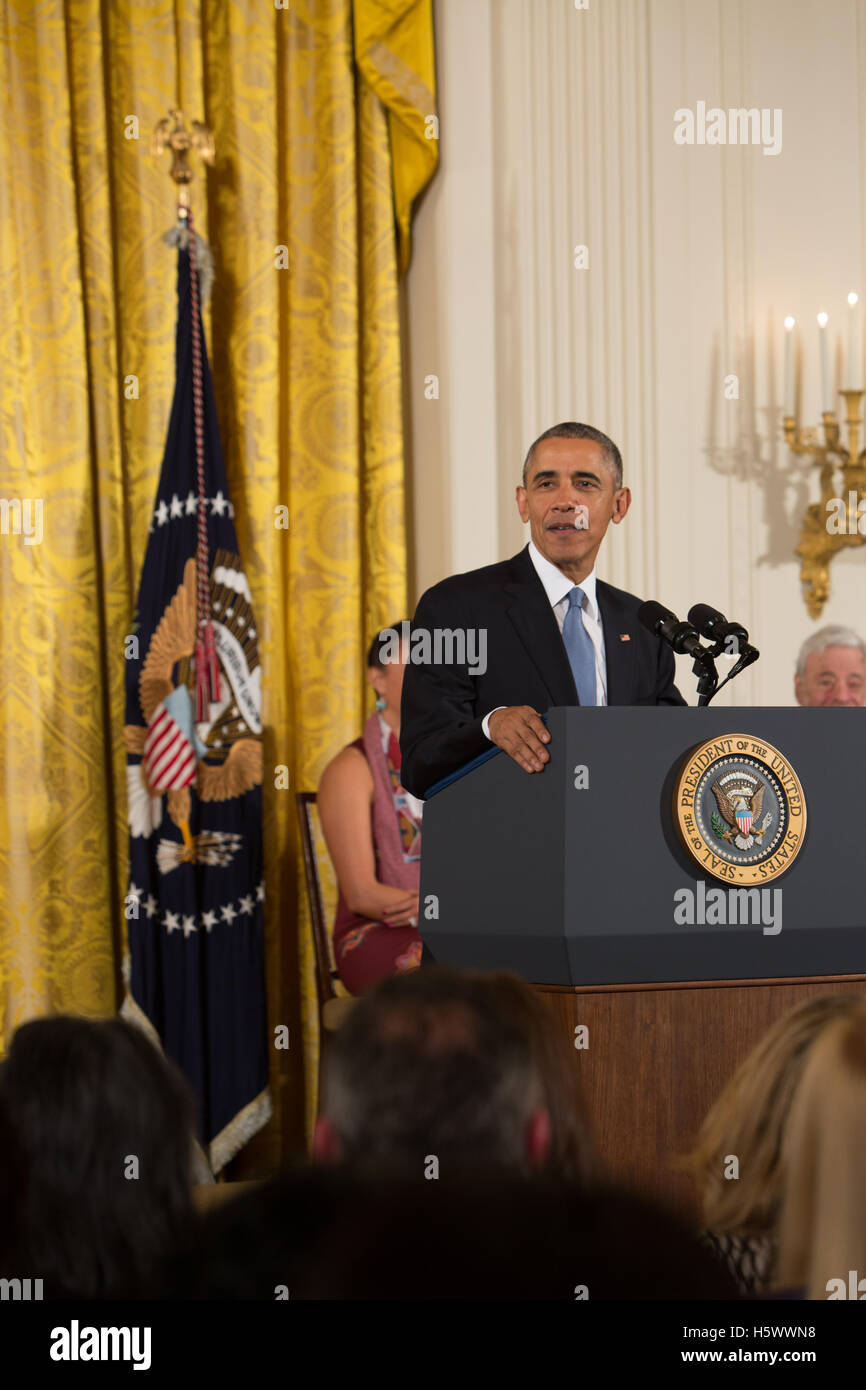 U.S. President Barack Obama speaks at the Presidential Medal of Freedom ...