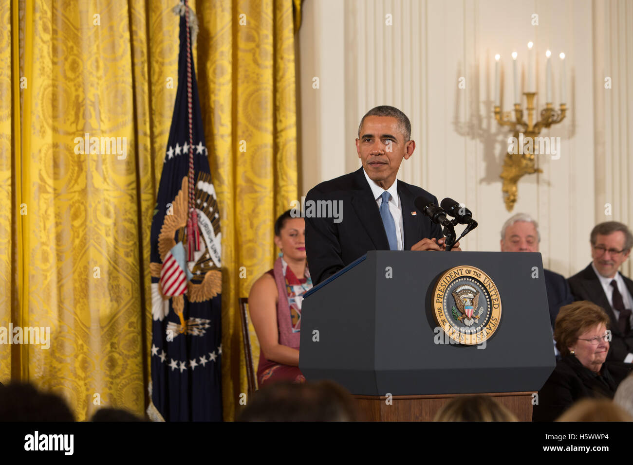 U.S. President Barack Obama speaks at the Presidential Medal of Freedom ...