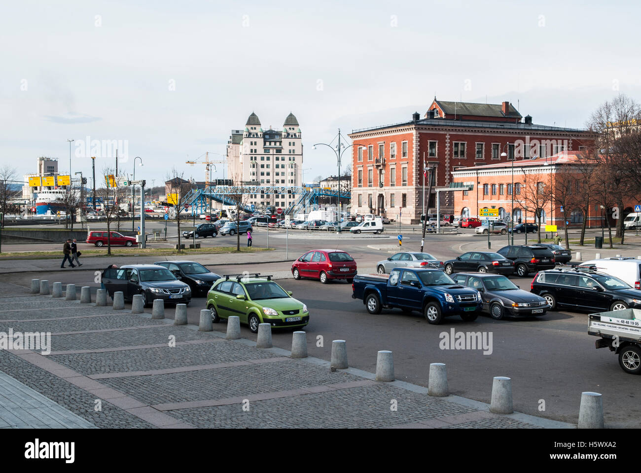 Car park outside Oslo central station Norway Stock Photo - Alamy