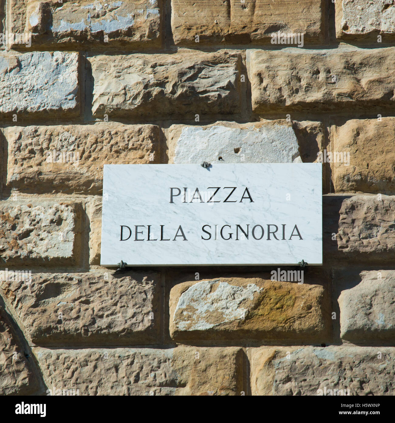 Street sign of Piazza della Signoria - Florence Italy Stock Photo - Alamy