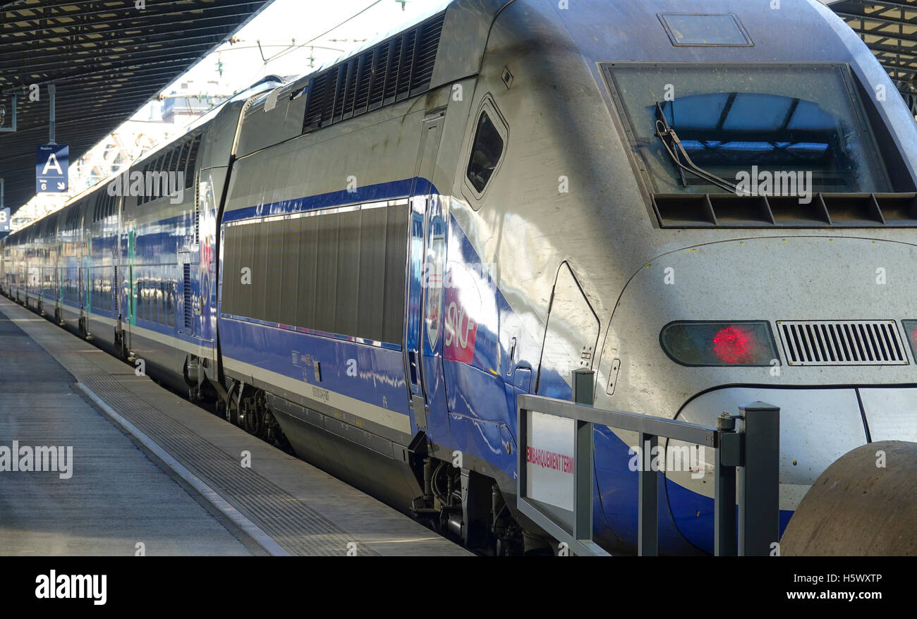 French high speed TGV train in Paris Stock Photo - Alamy