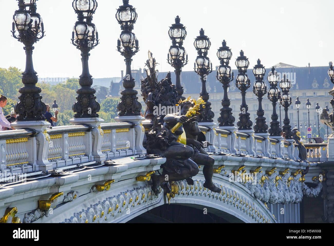The most beautiful bridge in Paris - Alexandre III Stock Photo - Alamy