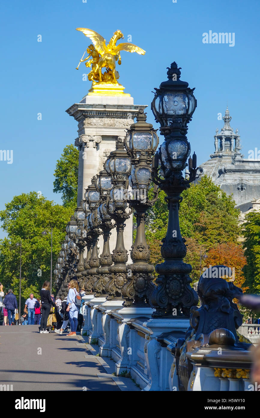 View over Alexandre III Bridge - the most beautiful bridge in Paris ...