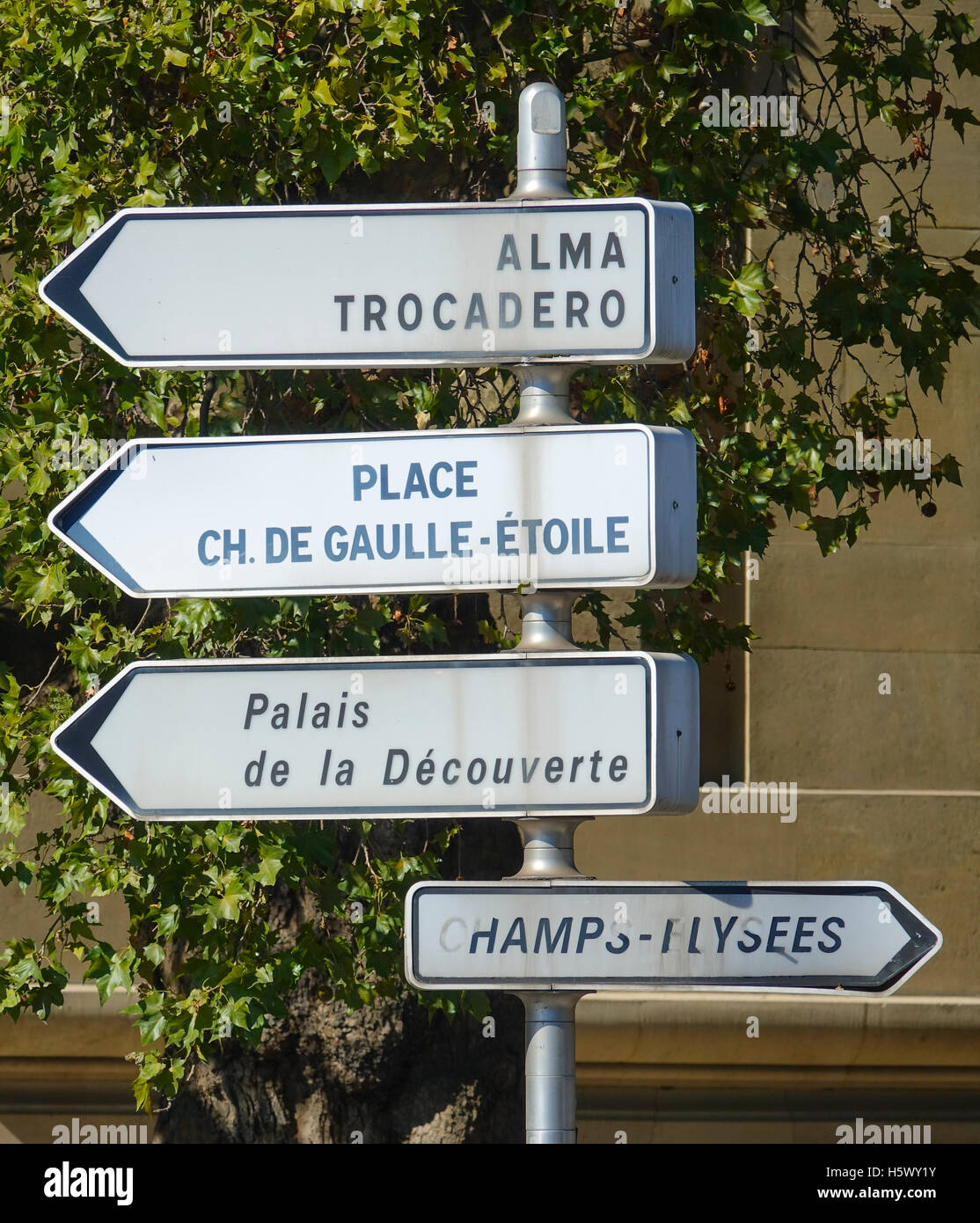 Directions signs in the city of Paris Stock Photo - Alamy