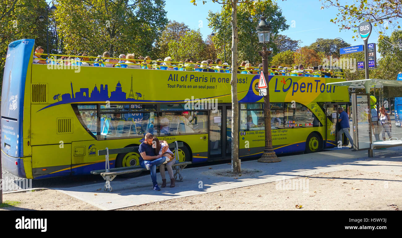 Paris Open Tour - sightseeing tour by bus Stock Photo - Alamy