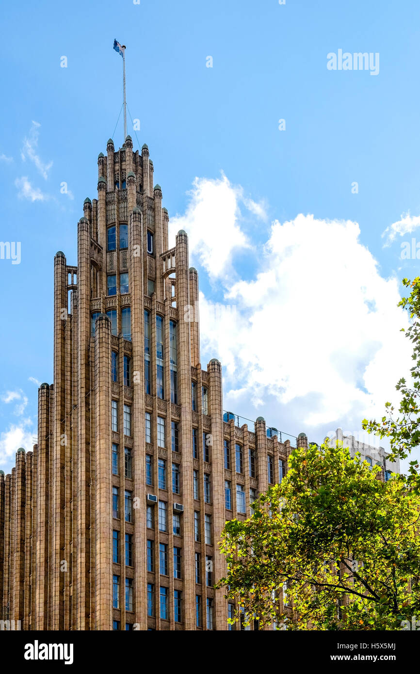 Art deco Manchester Unity building, corner of Swanston and Collins ...