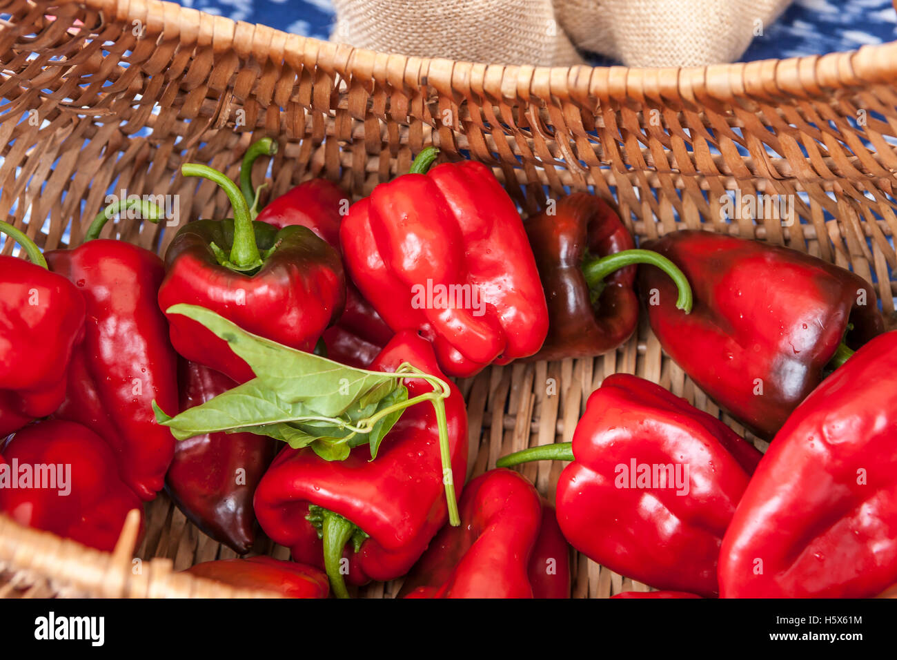 Capsicum in basket hi-res stock photography and images - Alamy