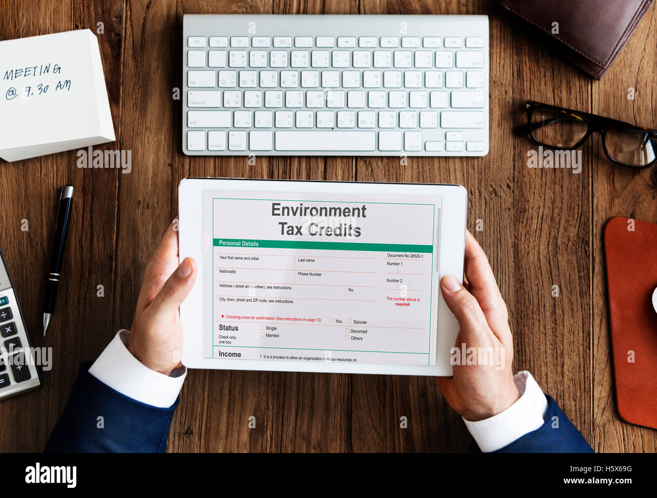 Environment Tax Credits Document Form Concept Stock Photo - Alamy