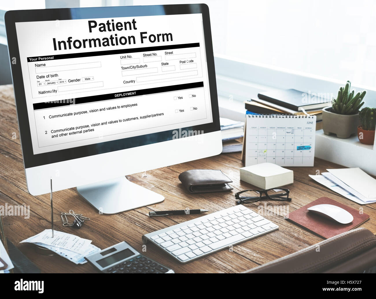 Patient Information Form Document Details Concept Stock Photo - Alamy