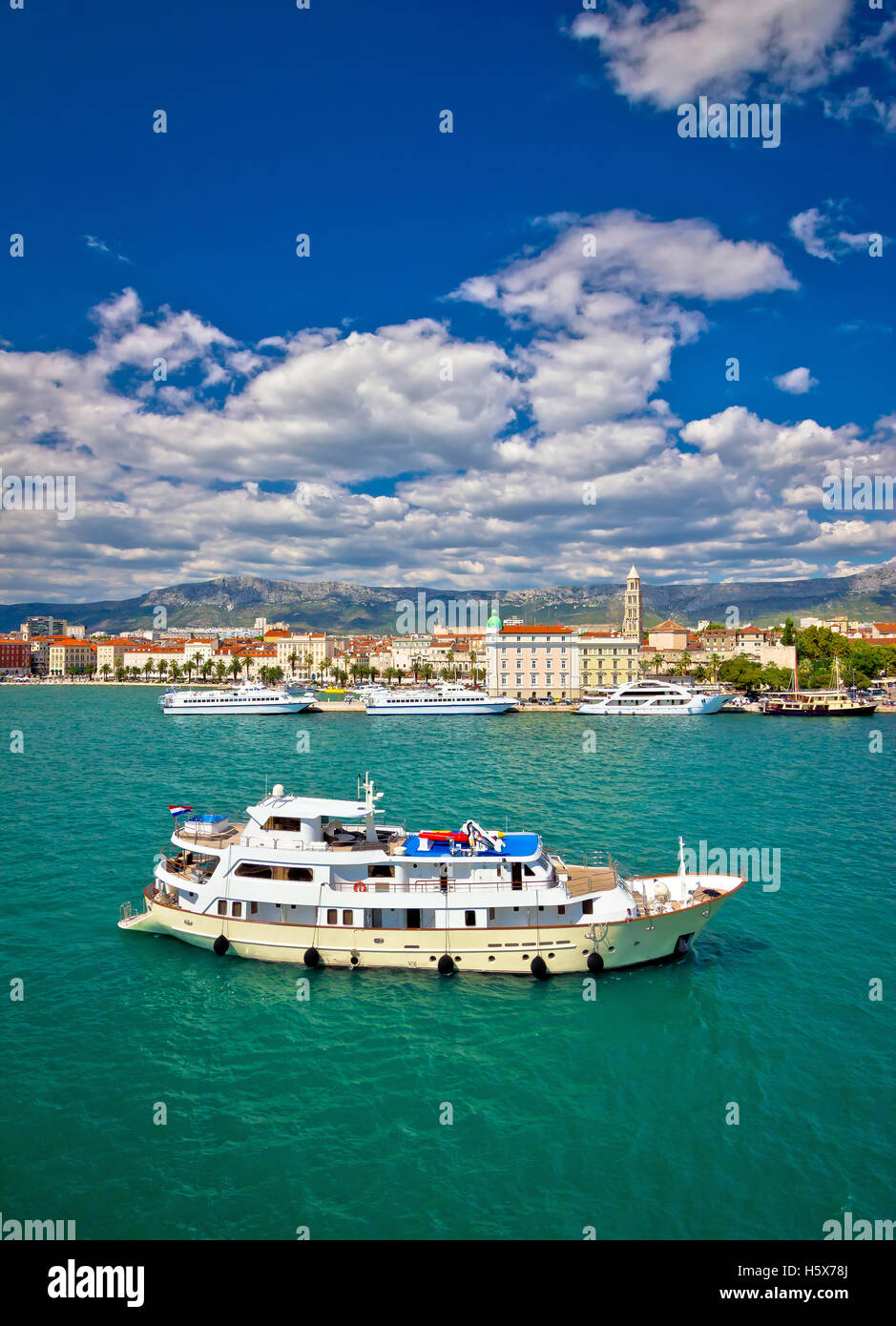 Turquoise Split sea and waterfront view, Dalmatia, Croatia Stock Photo ...