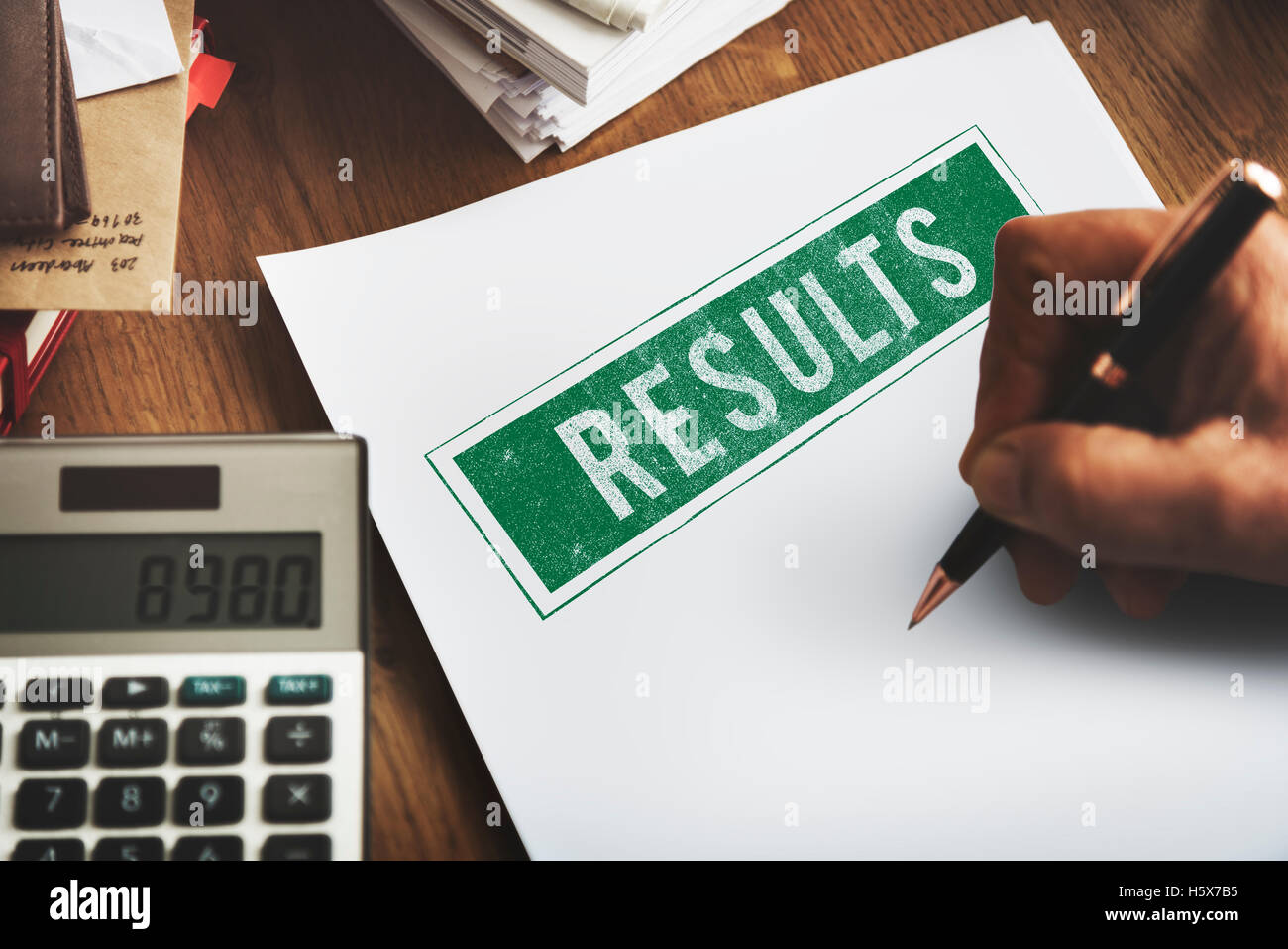 Results Evaluate Progress Outcome Productivity Concept Stock Photo - Alamy