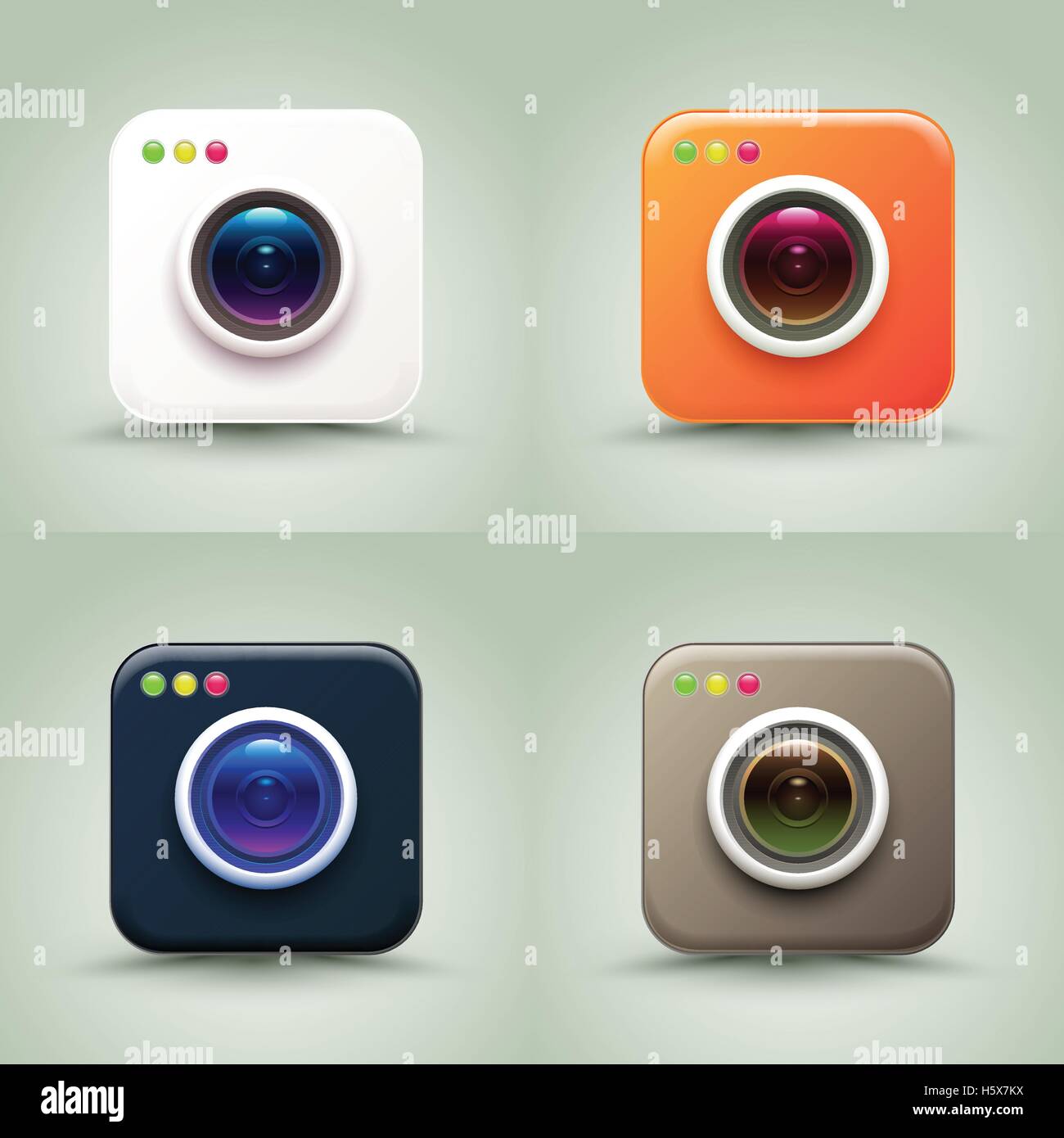 Hipster photo retro camera icon set. Vector illustration Stock Vector Image & Art - Alamy
