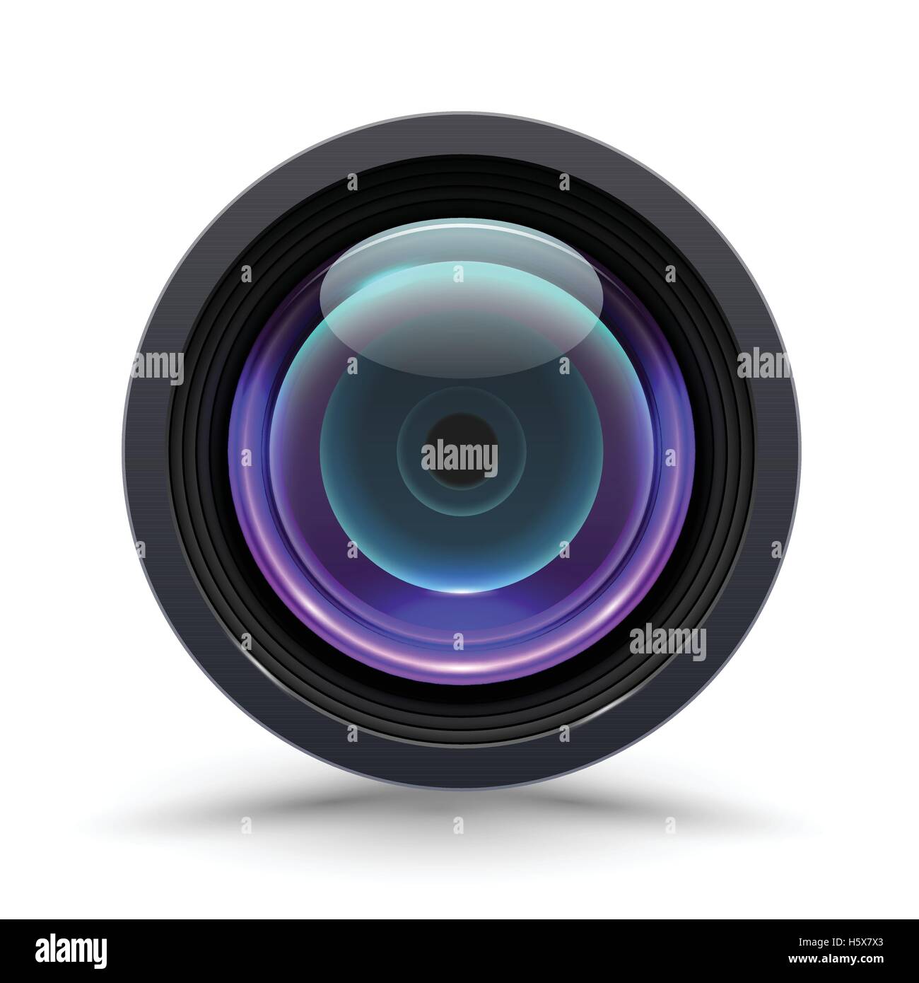 Vector illustration of colorful camera lens on white background. Icon for camera lens Stock ...