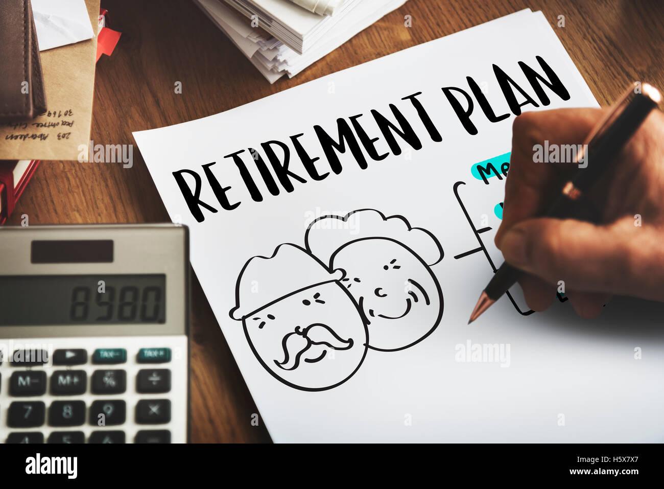 Retirement Plan Senior People Graphic Concept Stock Photo - Alamy