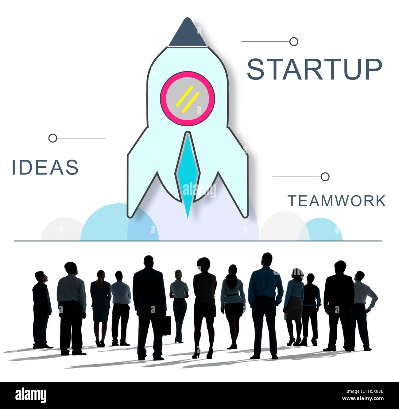Rocket Spaceship Startup Business Strategy Graphic Concept Stock Photo ...