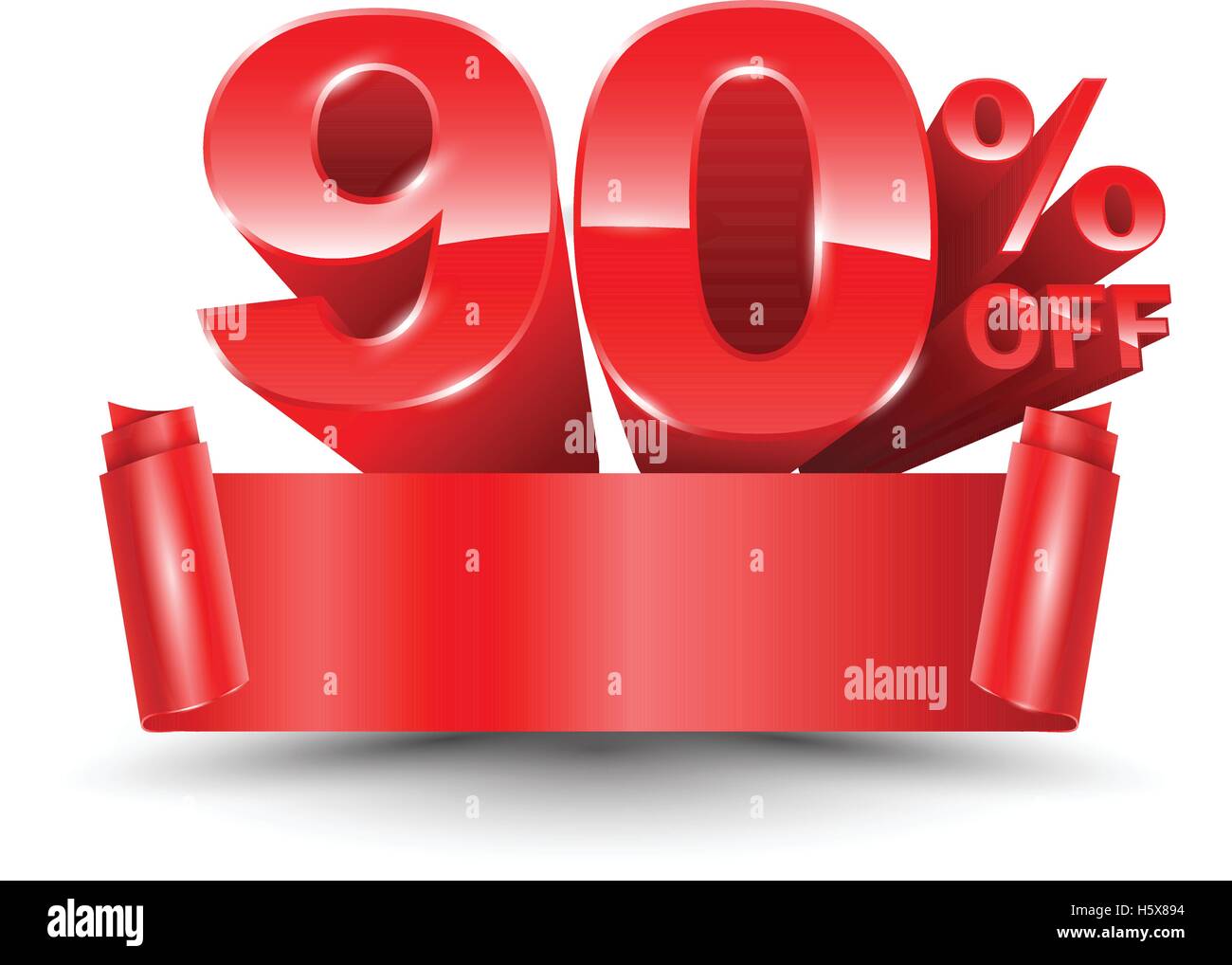 sale red ribbon banner roll 3D style. Vector illustration for promotion ...