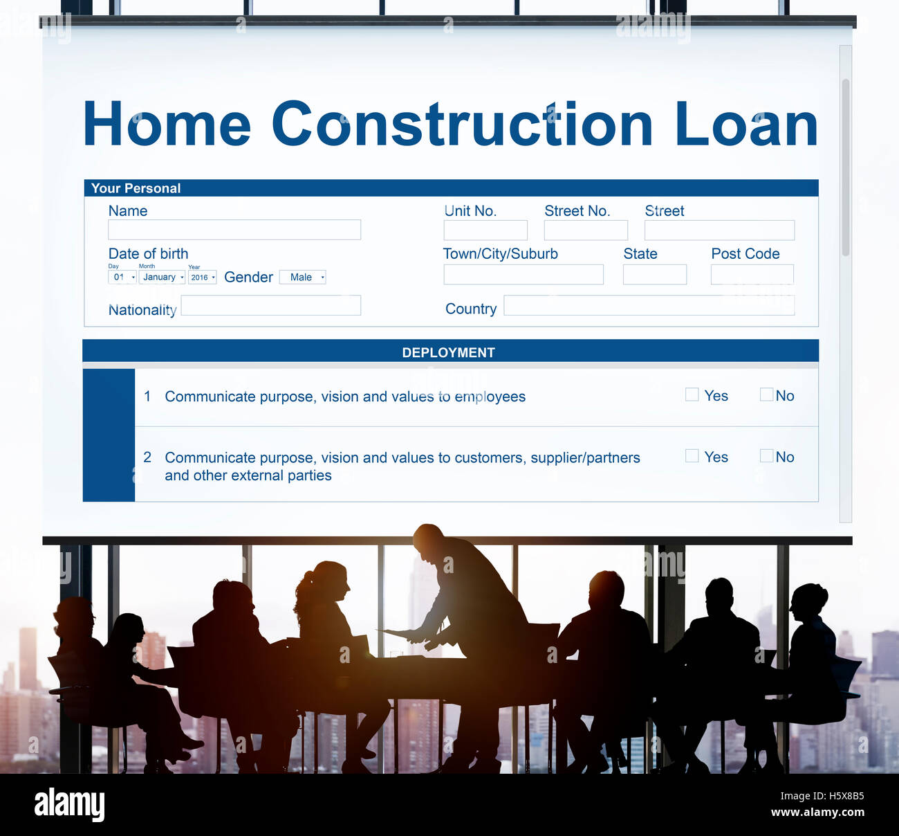 Home Construction Loan Document Form Concept Stock Photo - Alamy