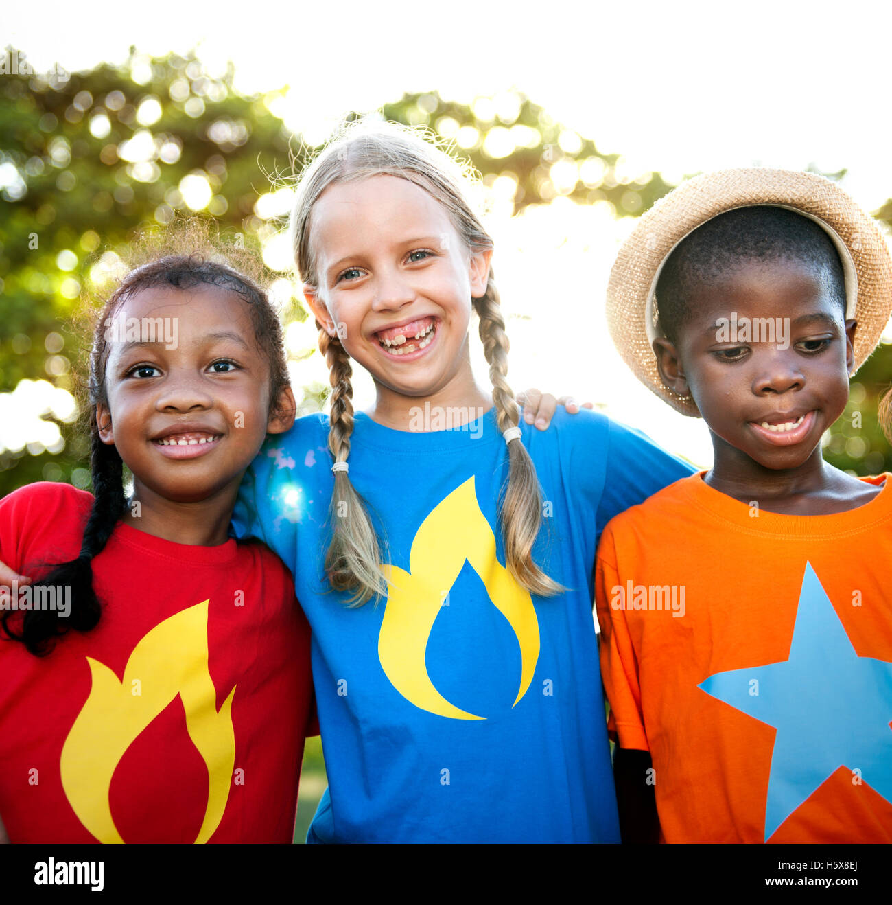 Child Friends Boys Girls Playful Nature Offspring Concept Stock Photo ...