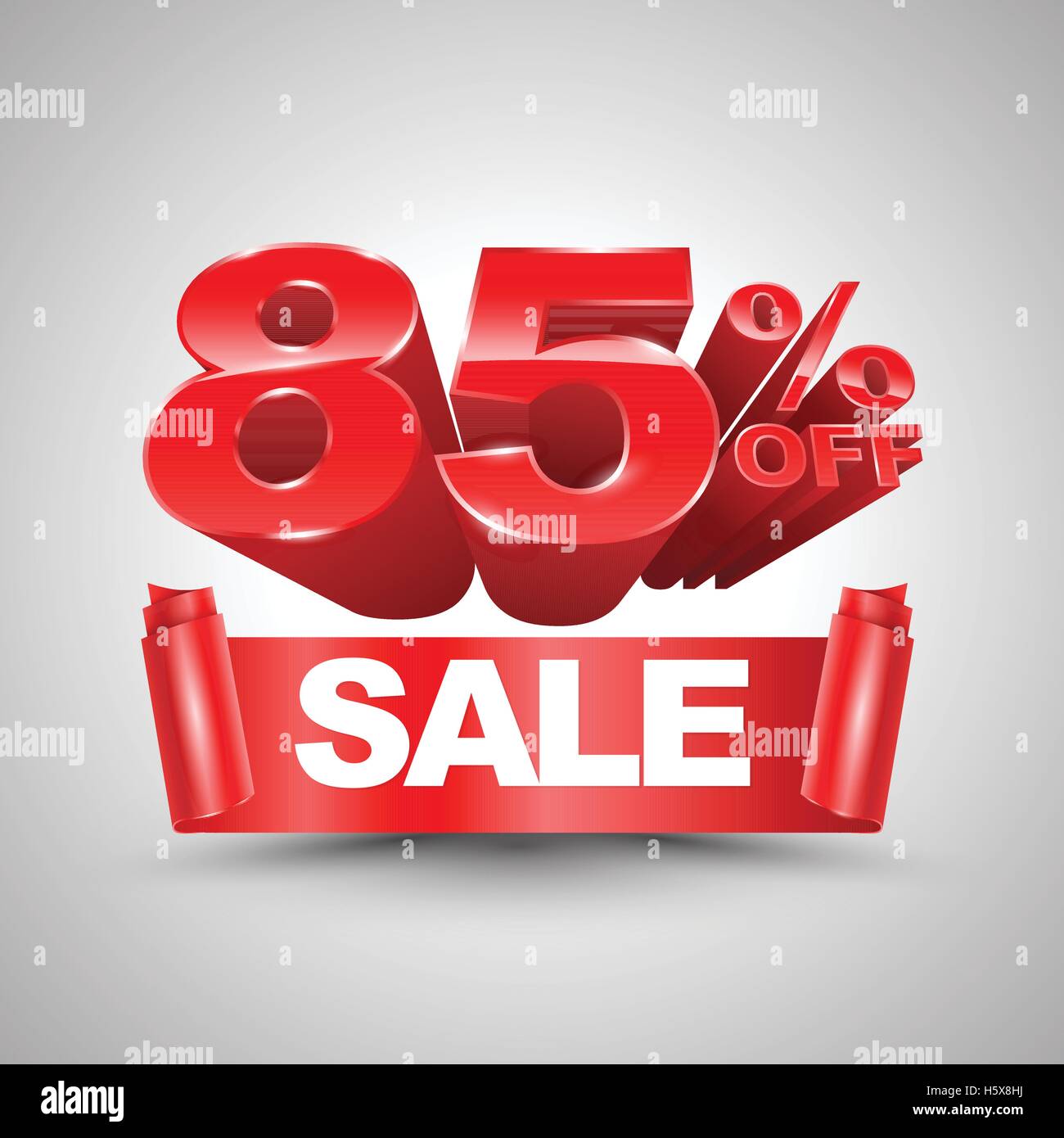 sale red ribbon banner roll 3D style. Vector illustration for promotion ...