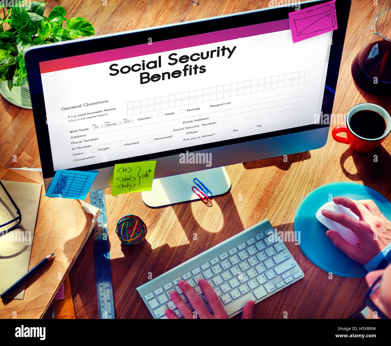Social Security Benefits Form Concept Stock Photo - Alamy