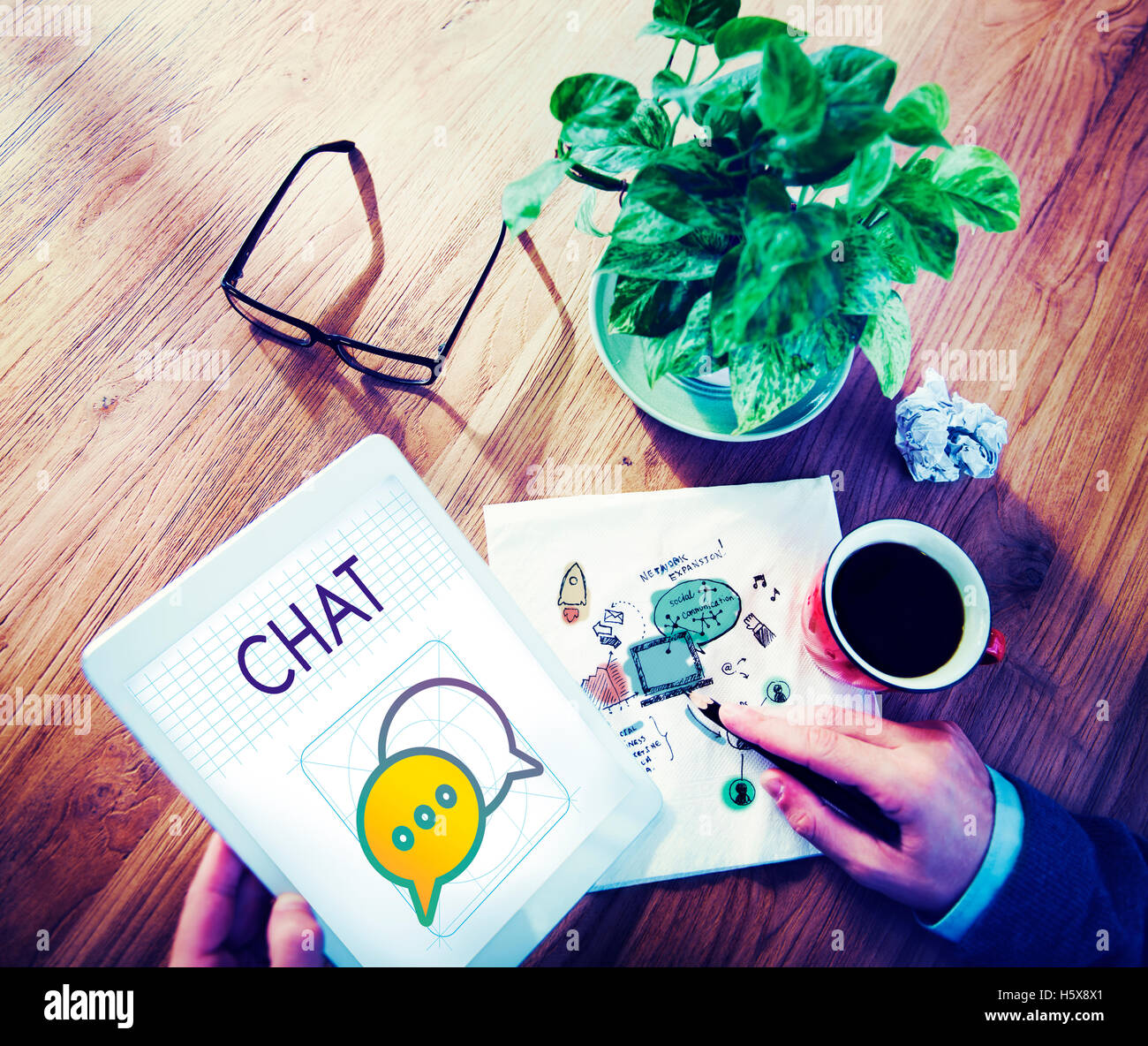 Chat Trends Interact Connection Discussion Concept Stock Photo - Alamy