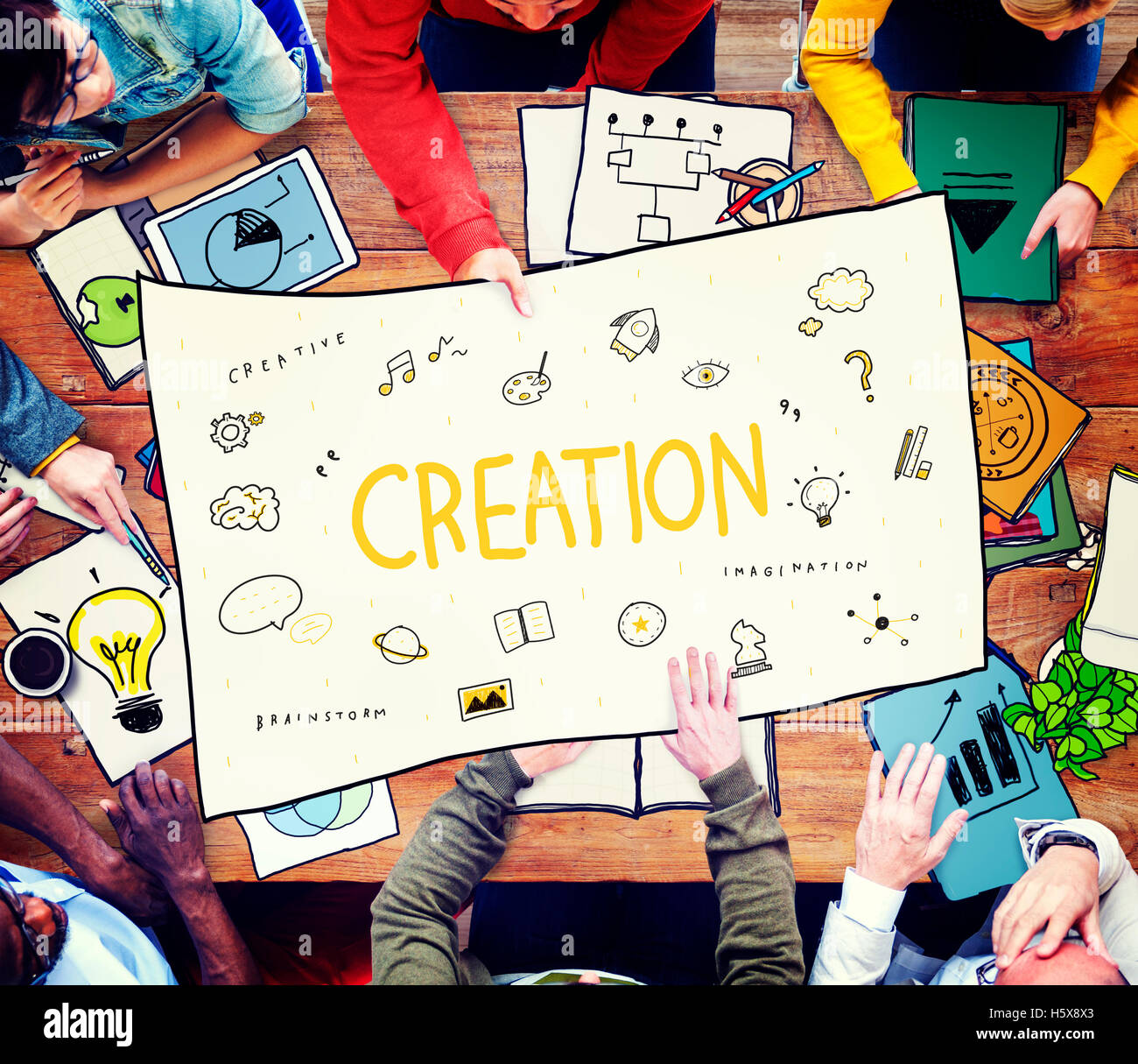 Creation Ideas Light Bule Imagination Arts Development Concept Stock ...