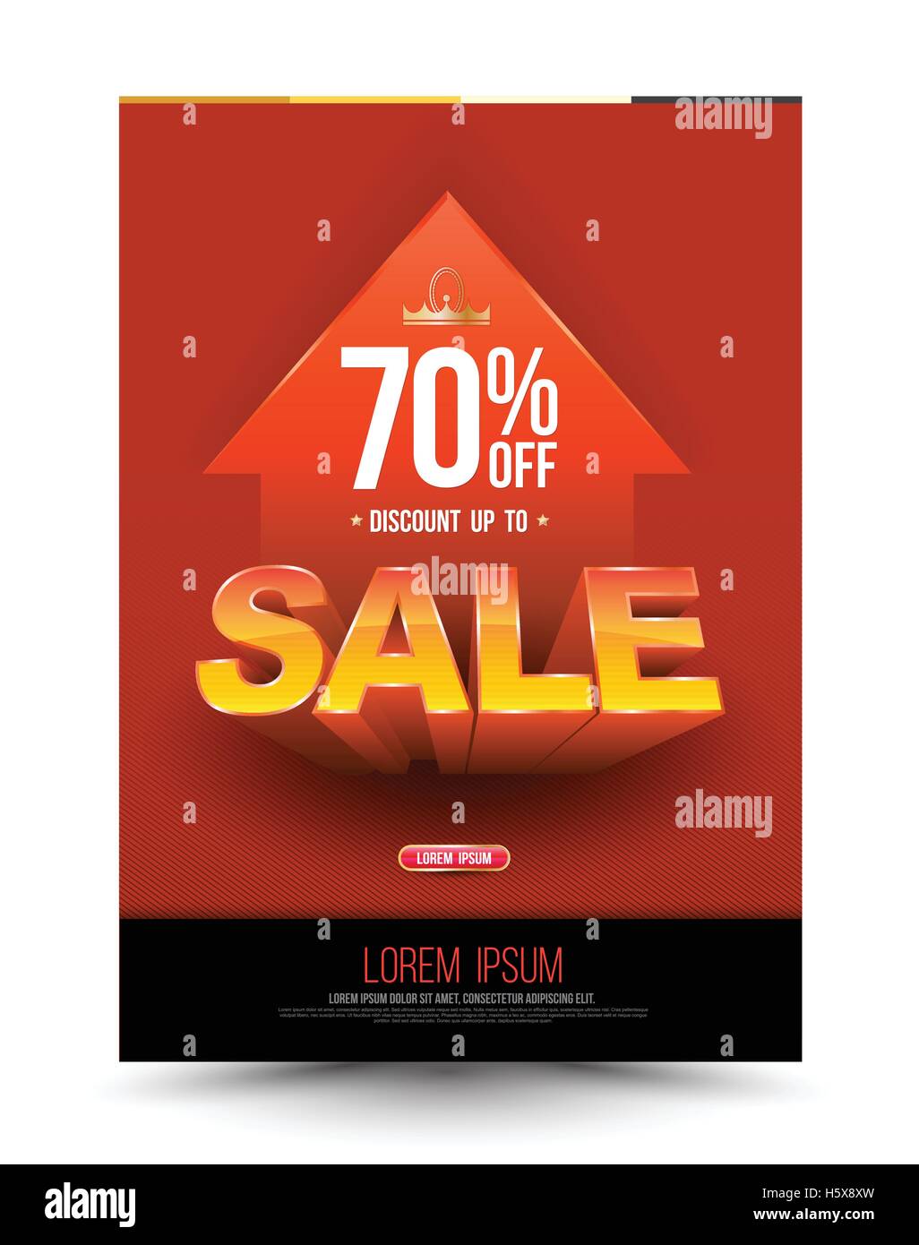 Red template super sale poster discount up to 80 percent with arrow ...