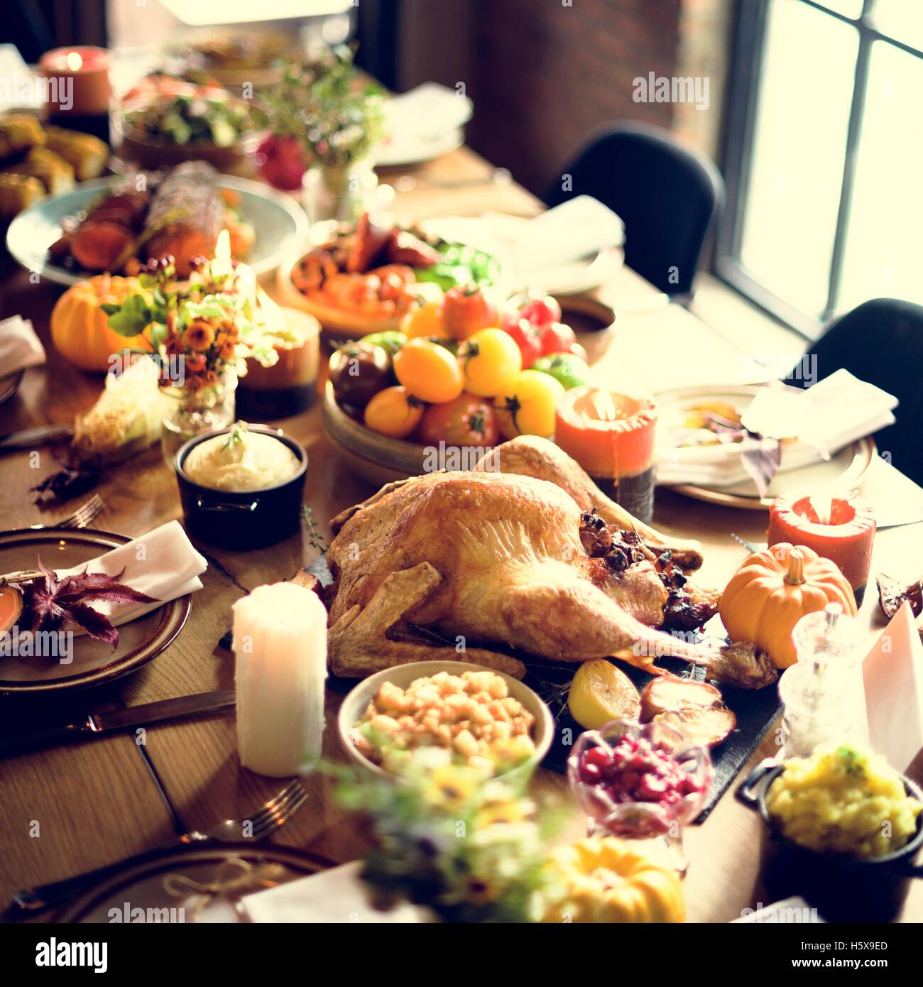 Roasted Turkey Thanksgiving Tradition Celebration Concept Stock Photo ...