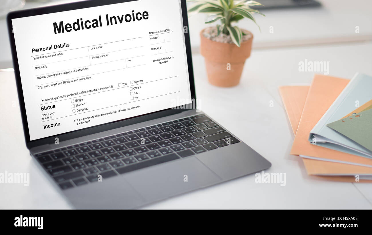 Medical Invoice Document Form Patient Concept Stock Photo - Alamy