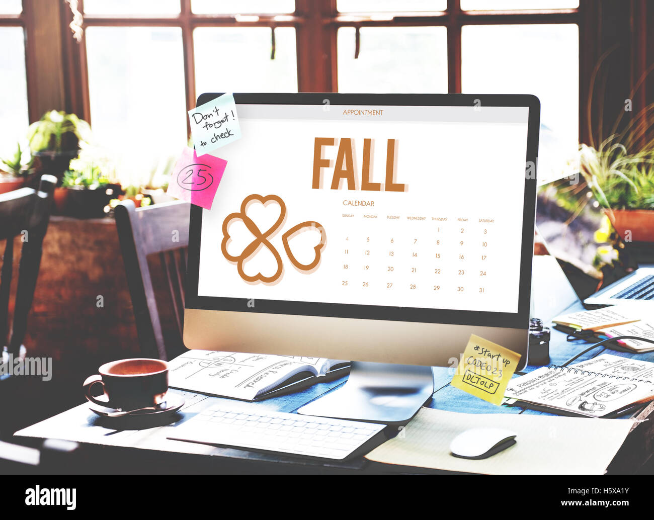 Autumn Season Change Falling Calendar Organization Clover Concept Stock ...