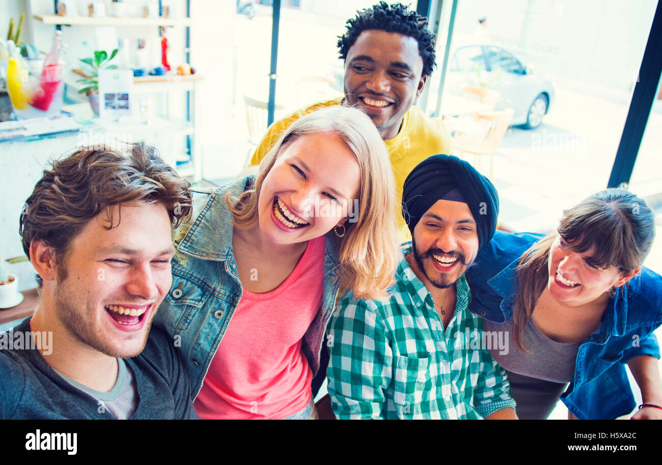 Groupie Together Teamwork Connection College Concept Stock Photo - Alamy