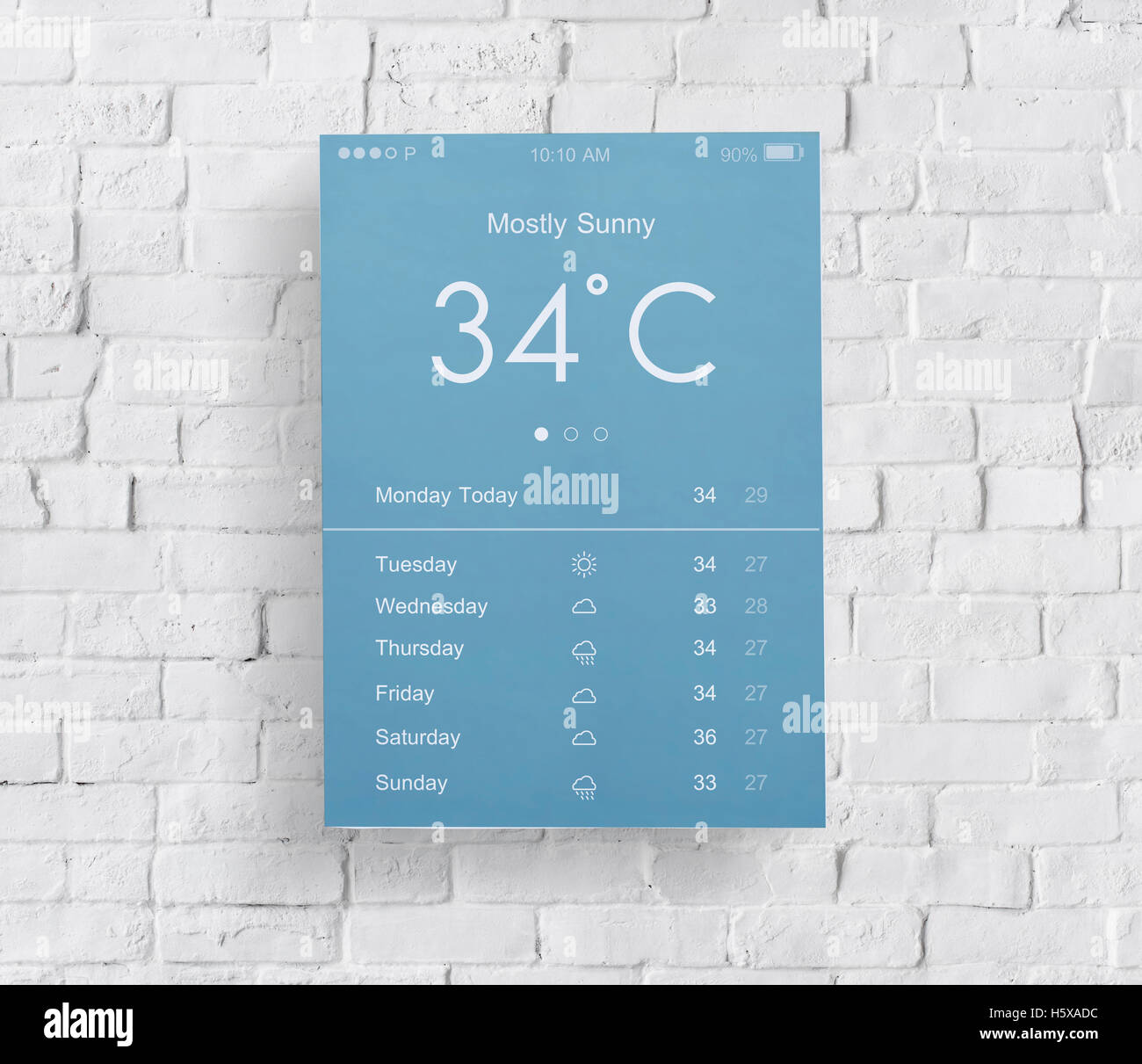 Weather Forecast Temperature Application Concept Stock Photo - Alamy