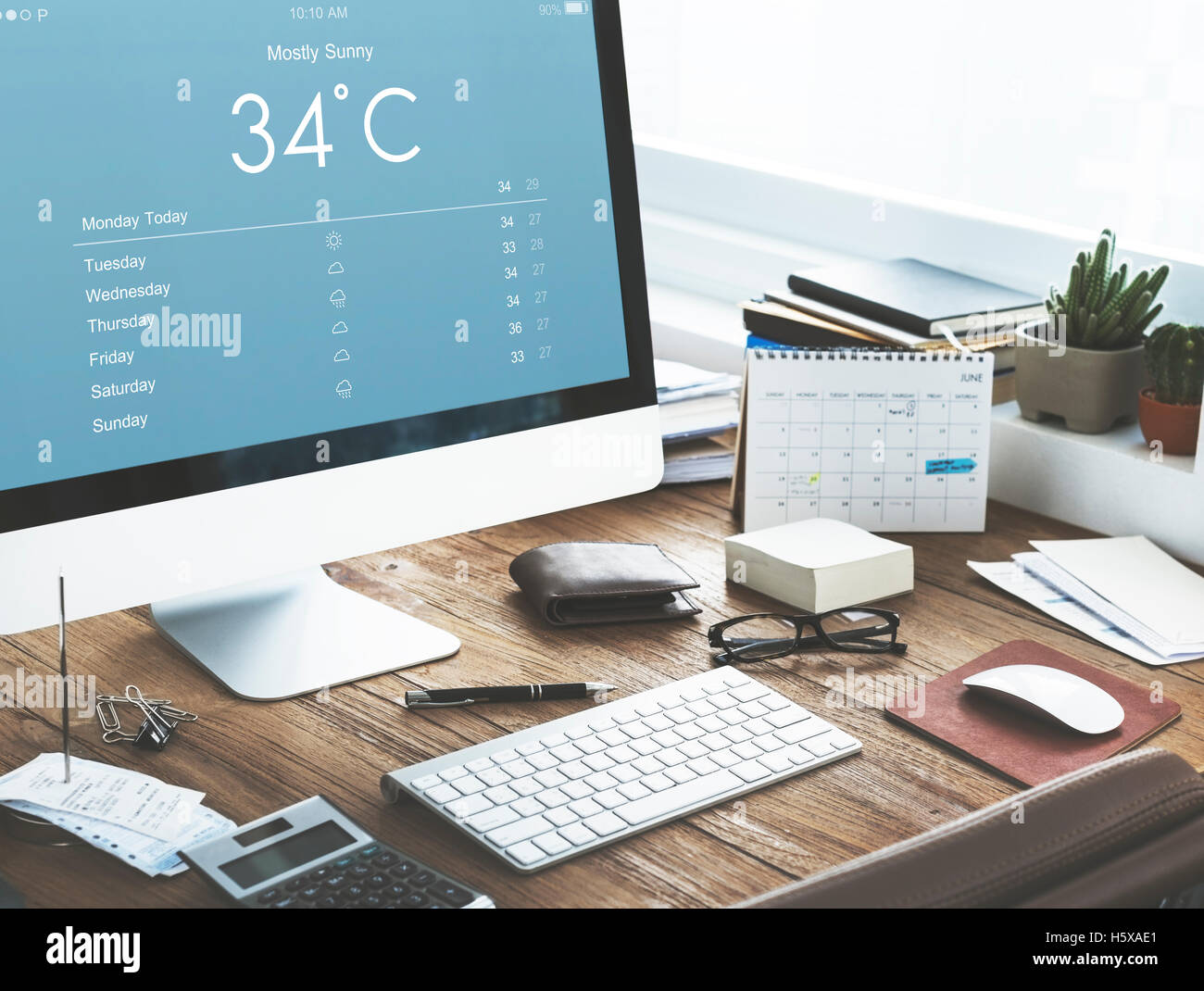 Weather Forecast Temperature Application Concept Stock Photo - Alamy