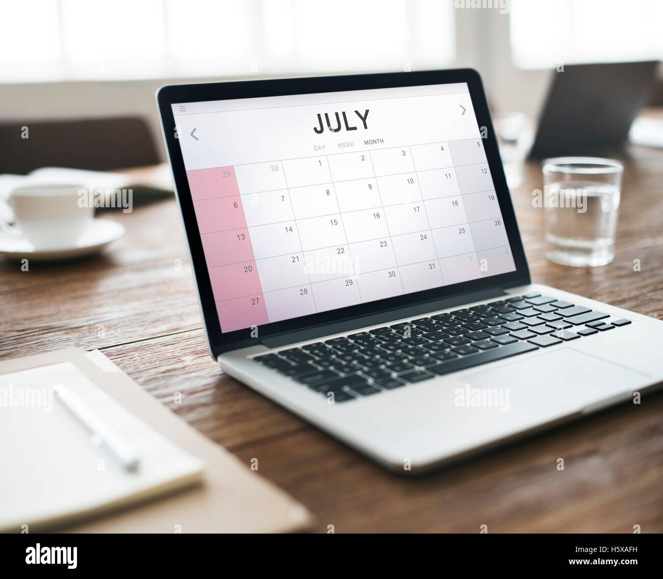 July Monthly Calendar Weekly Date Concept Stock Photo - Alamy
