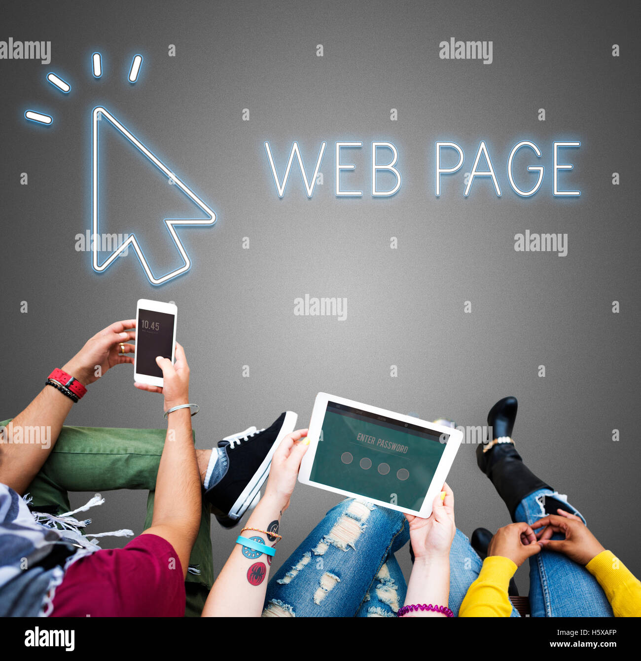 Digital Internet Connection Icon Mouse Pointer Concept Stock Photo - Alamy