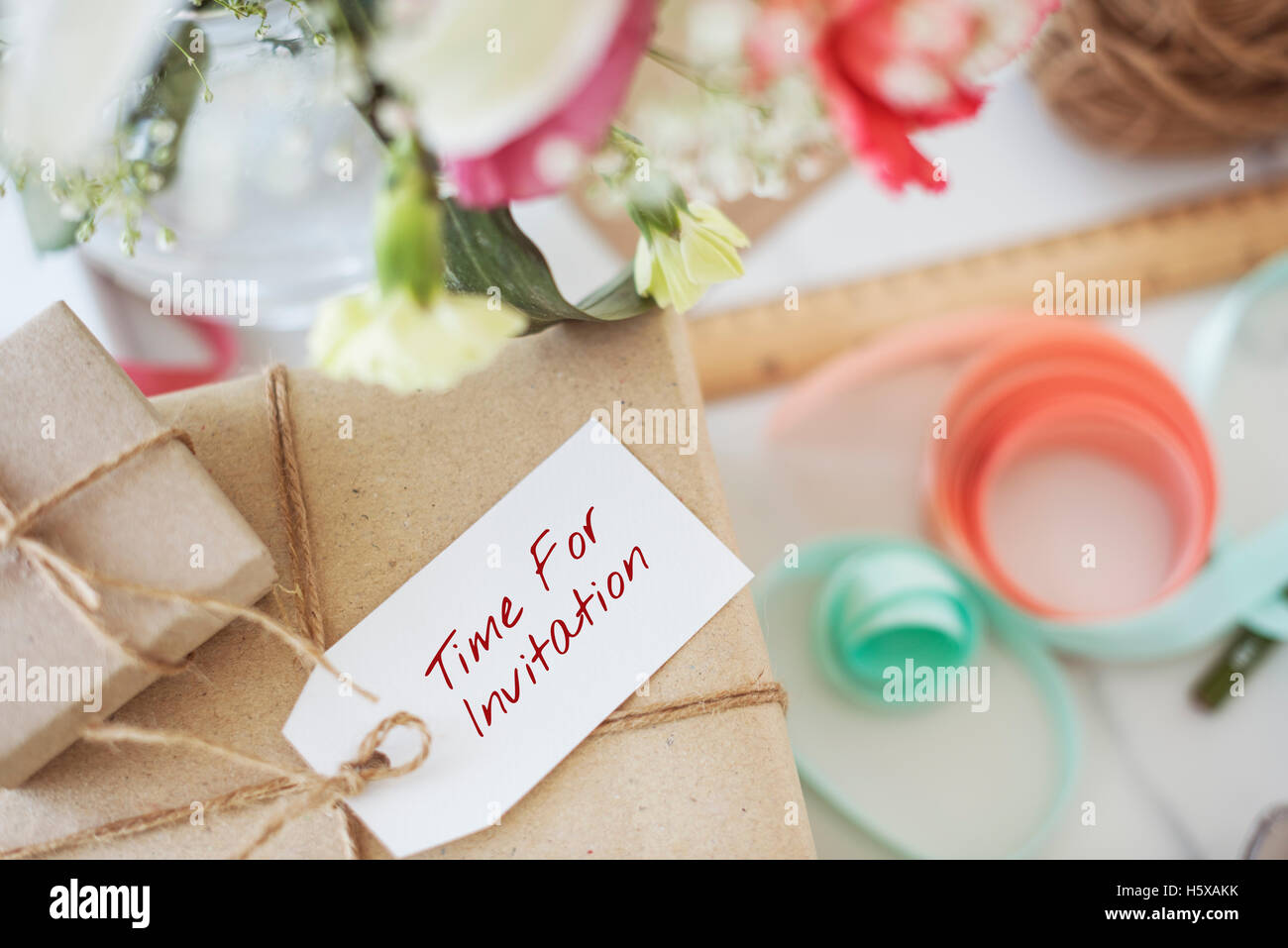 Card Tag Label Invitation Words Concept Stock Photo - Alamy