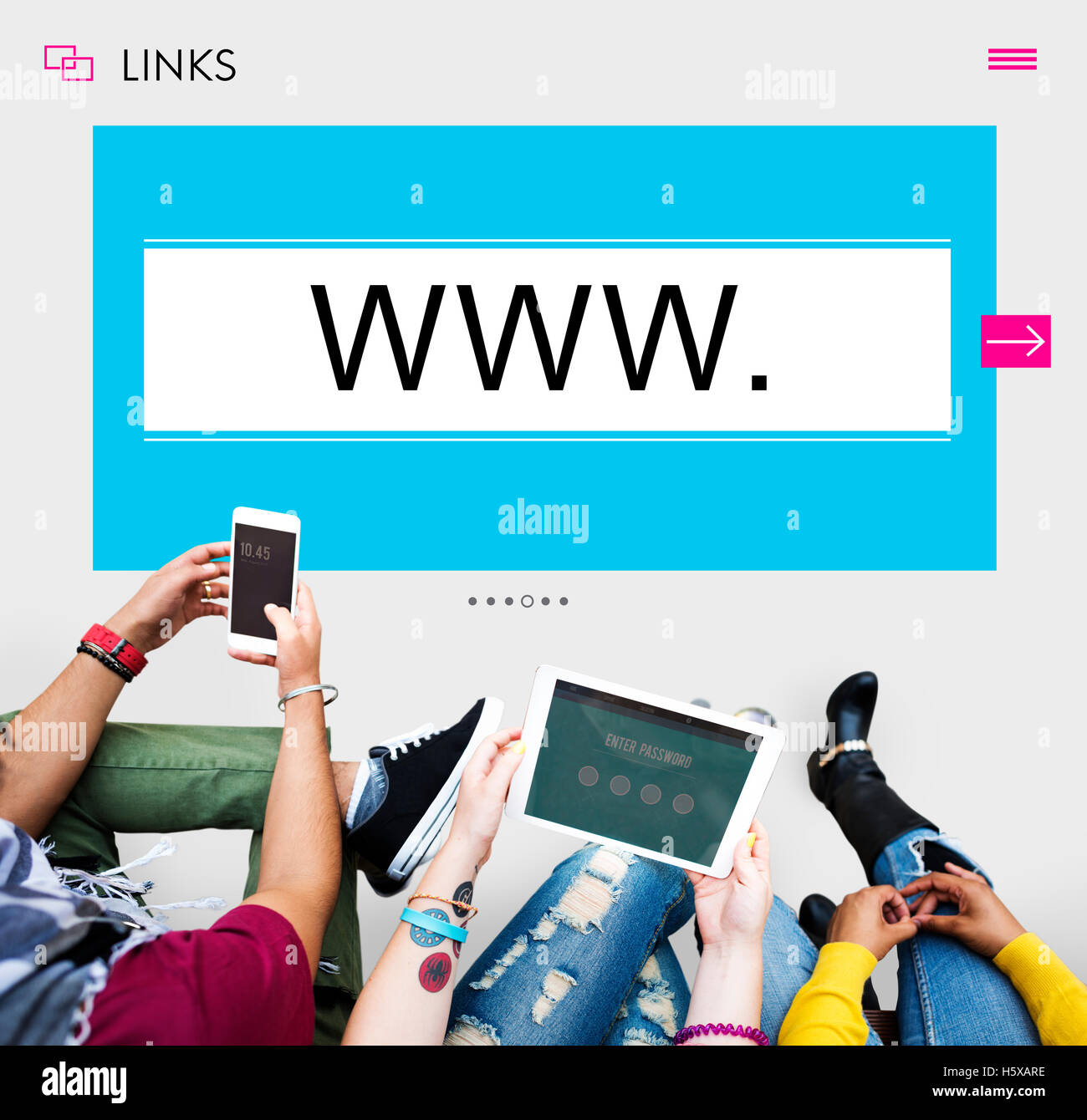 HTTP WWW Website Links Search Box Graphic Concept Stock Photo - Alamy