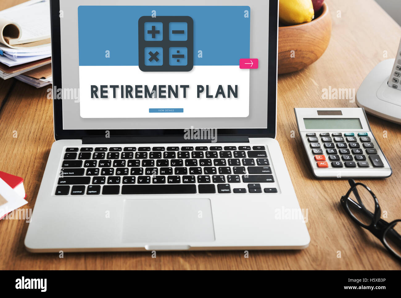 Retirement Plan Accounting Calculating Concept Stock Photo - Alamy