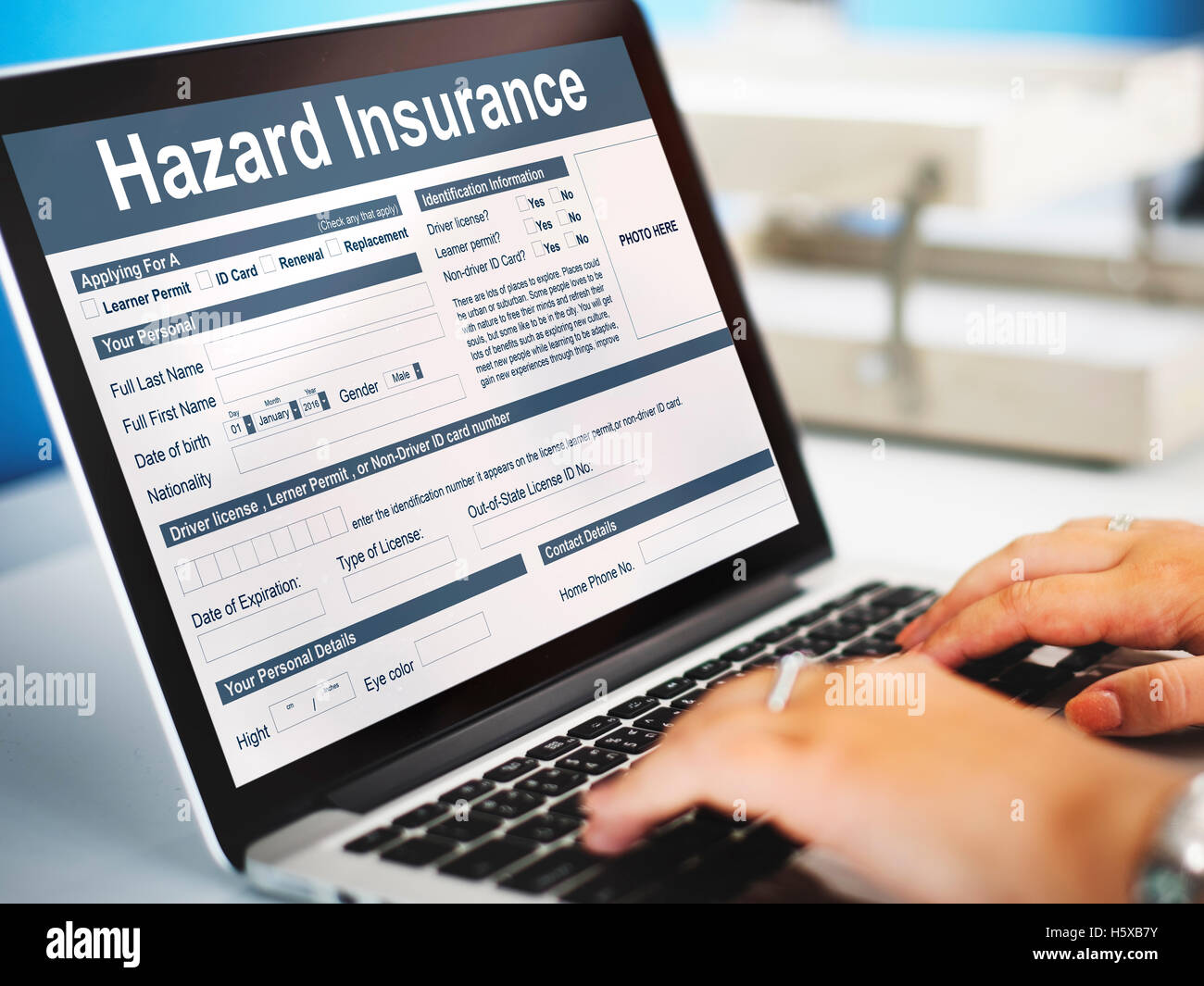 Hazard Insurance Damage Harm Risk Safety Concept Stock Photo - Alamy