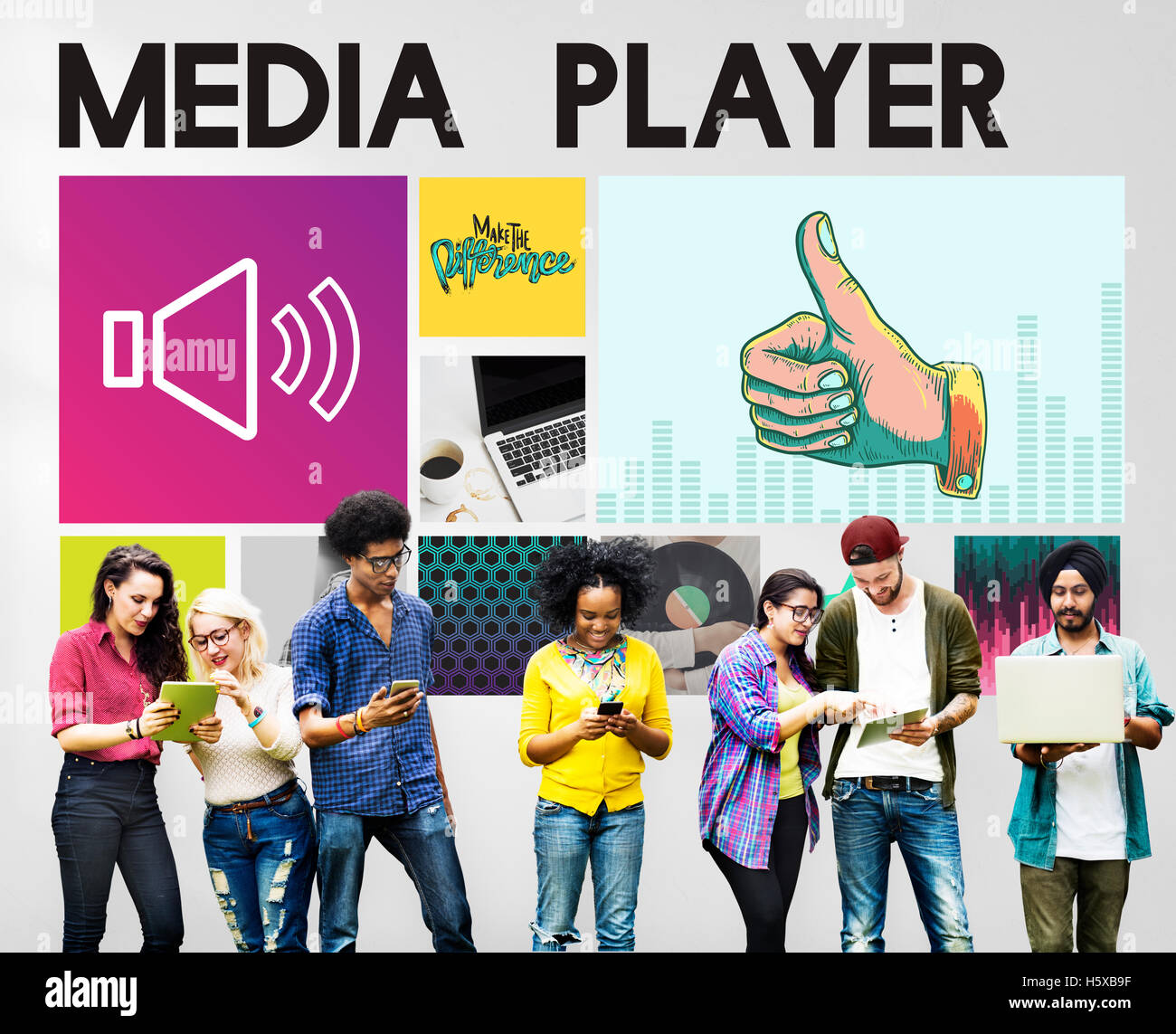 Media Player Audio Entertainment Streaming Concept Stock Photo - Alamy