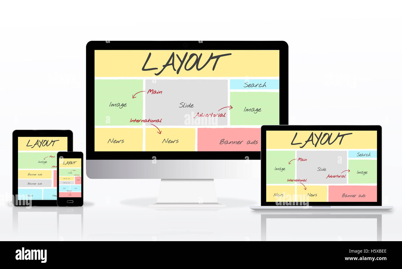 Layout Website Content Web Design Concept Stock Photo - Alamy